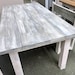 White Wash Farmhouse Table With Bench: Rustic Gray Wood Dining Set - Etsy