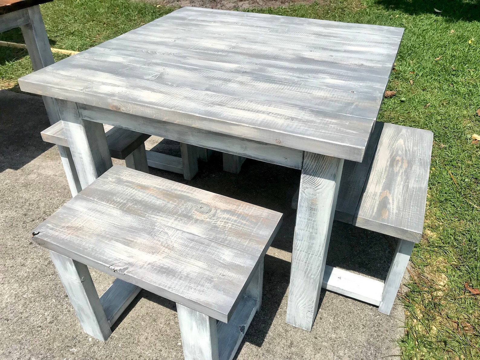 Square Farmhouse Table Rustic Farmhouse Table Dining Set - Etsy