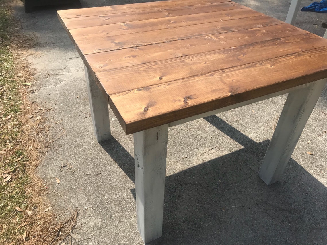 Square Farmhouse Table Rustic Farmhouse Table Provincial | Etsy