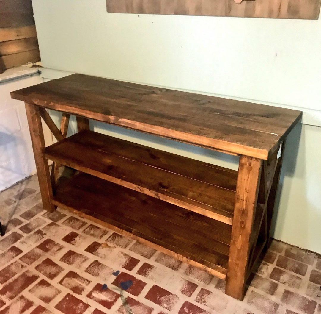 Rustic Wooden Buffet Table, Rustic Console Table, Farmhouse Buffet ...