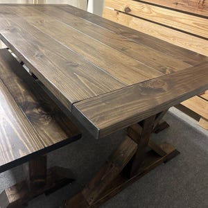 6ft Dining Table Set - With Bench Seating - Dark Walnut Finish - Etsy