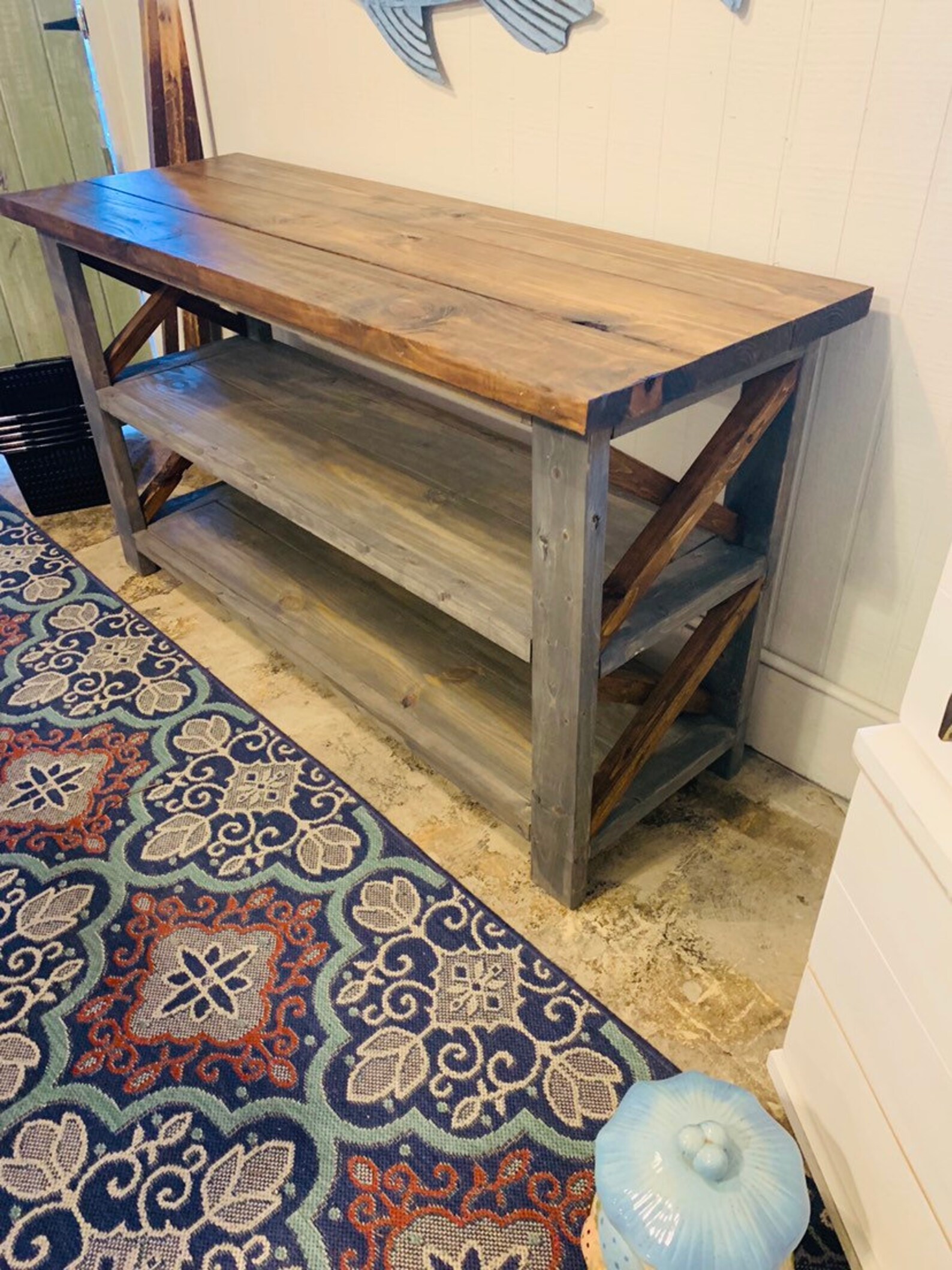 Rustic Wooden Buffet Table Rustic Console Table Farmhouse - Etsy