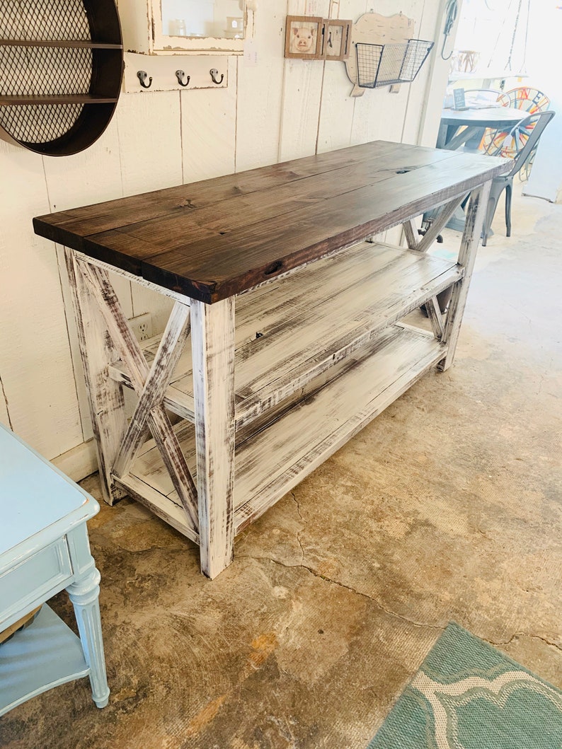 Rustic Wooden Buffet Table Rustic Console Table Farmhouse - Etsy