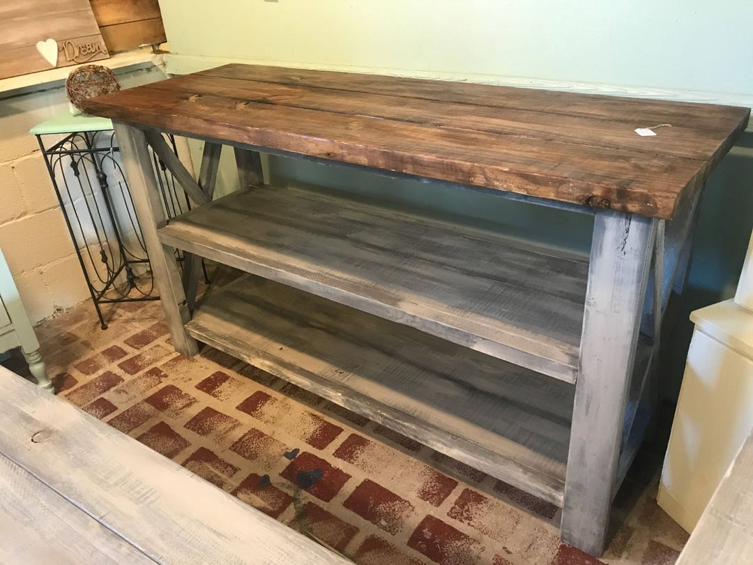 Rustic Wooden Buffet Table, Rustic Console Table, Farmhouse Buffet ...
