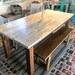Rustic Weathered Farmhouse Table Set With Wooden Benches, Antique White ...