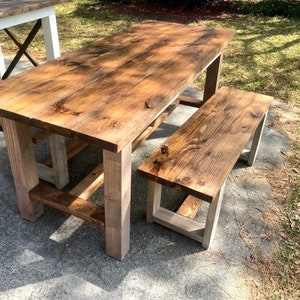Rustic Farmhouse Table, Farmhouse Table With Benches, Farmhouse Table ...