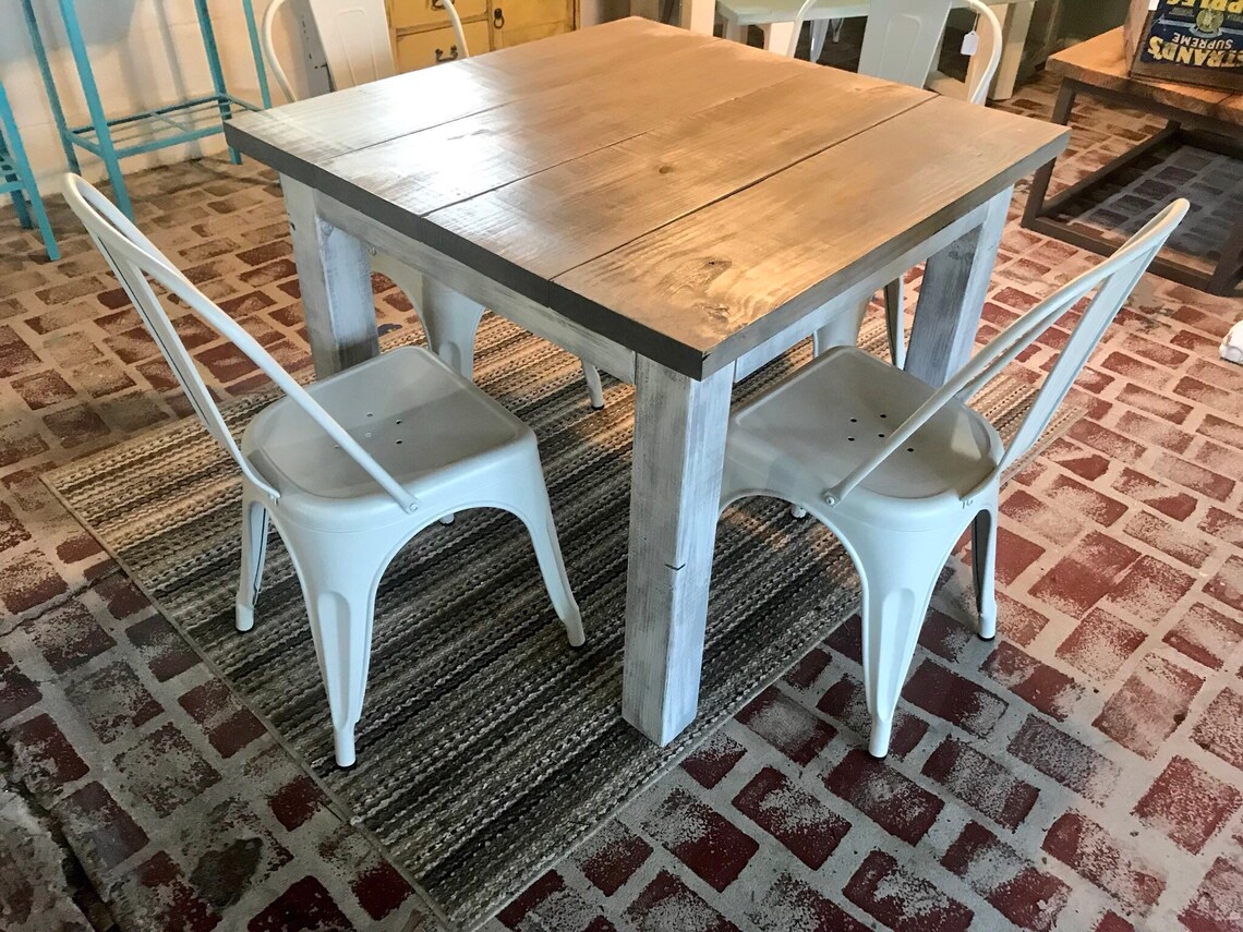 Square Farmhouse Table Rustic Farmhouse Table Dining Set - Etsy