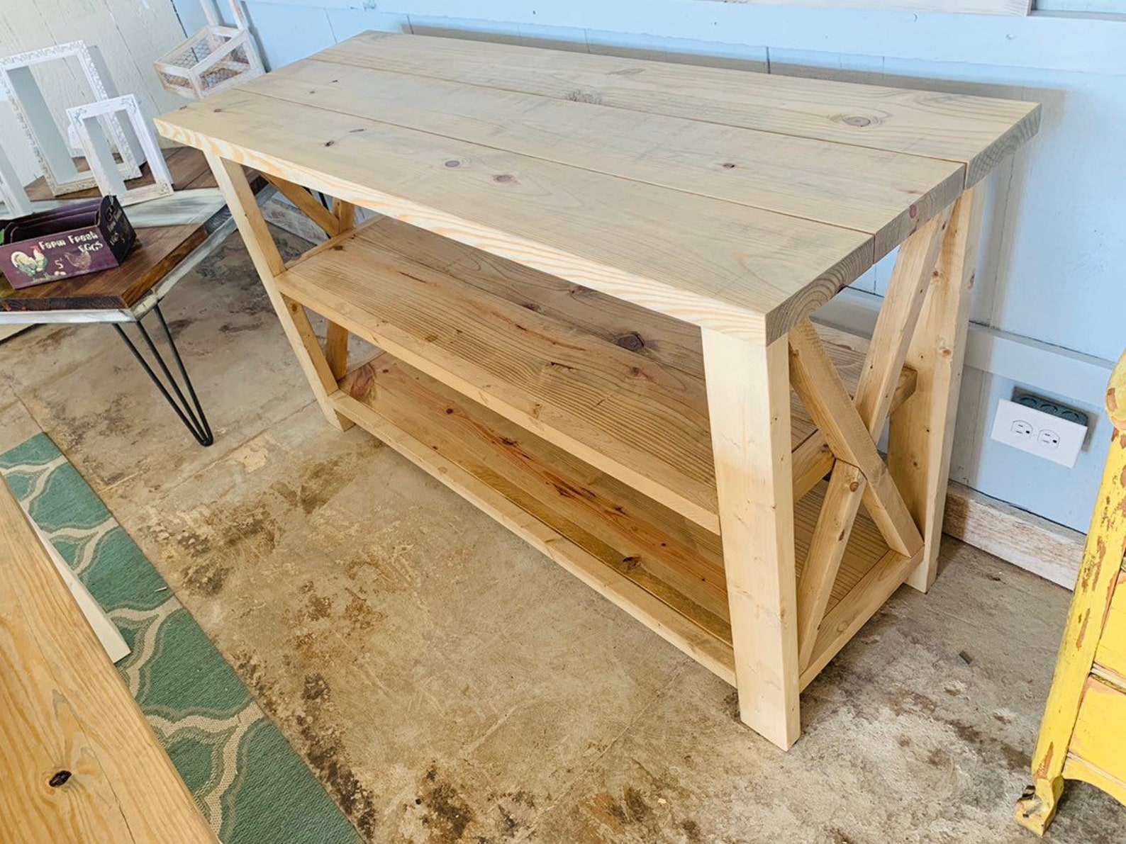 Rustic Wooden Buffet Table Rustic Console Table Farmhouse | Etsy