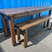 7ft Counter Height Farmhouse Table With Benches Rustic Dark - Etsy