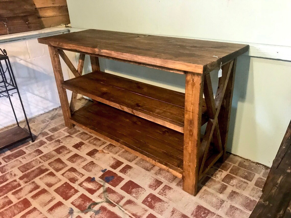 Rustic Wooden Buffet Table Rustic Console Table Farmhouse - Etsy