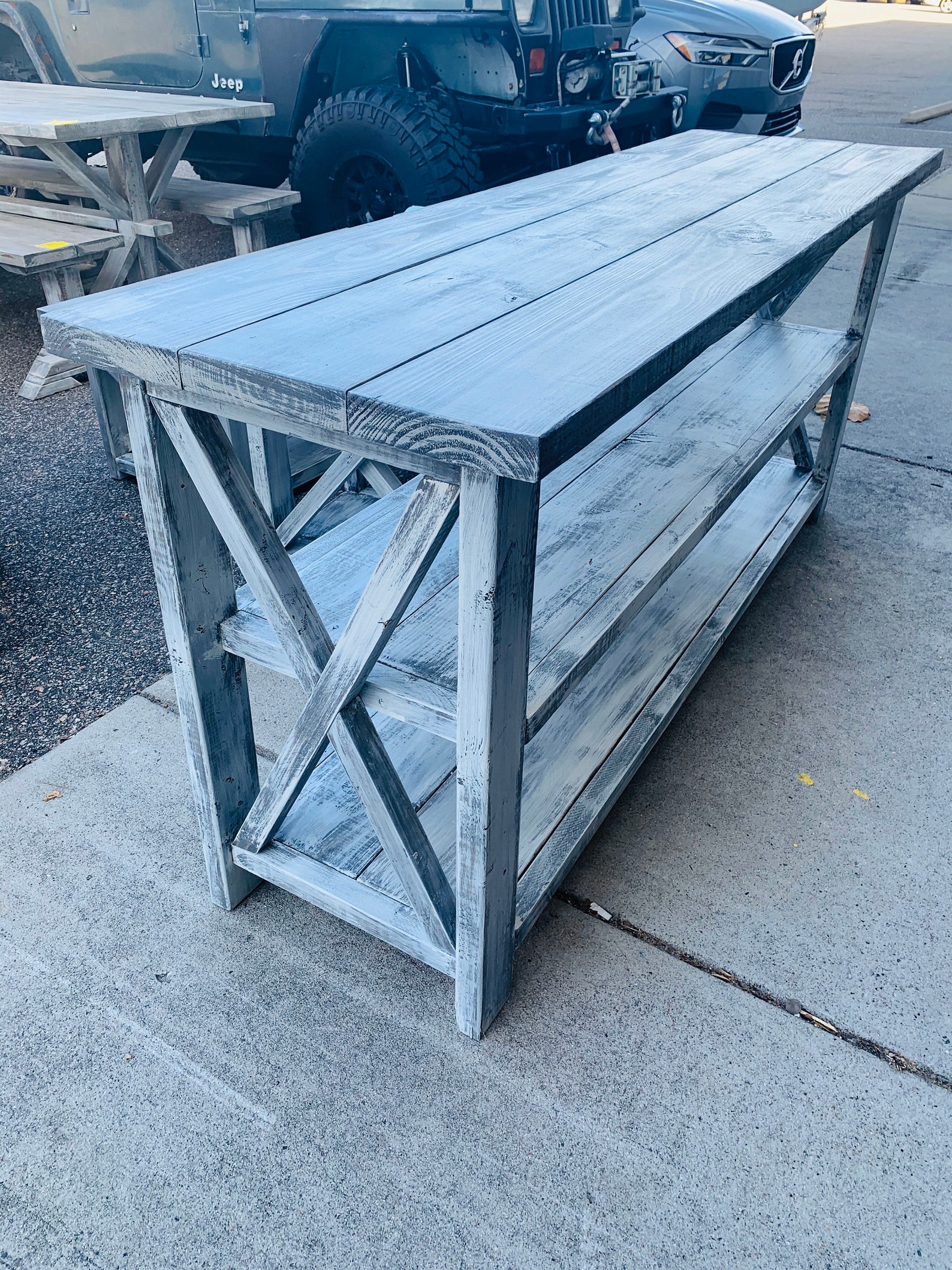 6ft Rustic Wooden Buffet Table Rustic Console Table | Etsy