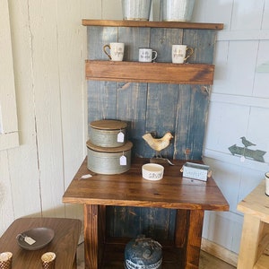 Rustic Farmhouse Coffee Bar: Charcoal Back, Provincial Shelving - Etsy