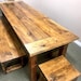 Rustic Wooden Farmhouse Table Set With Breadboards Provincial Brown ...