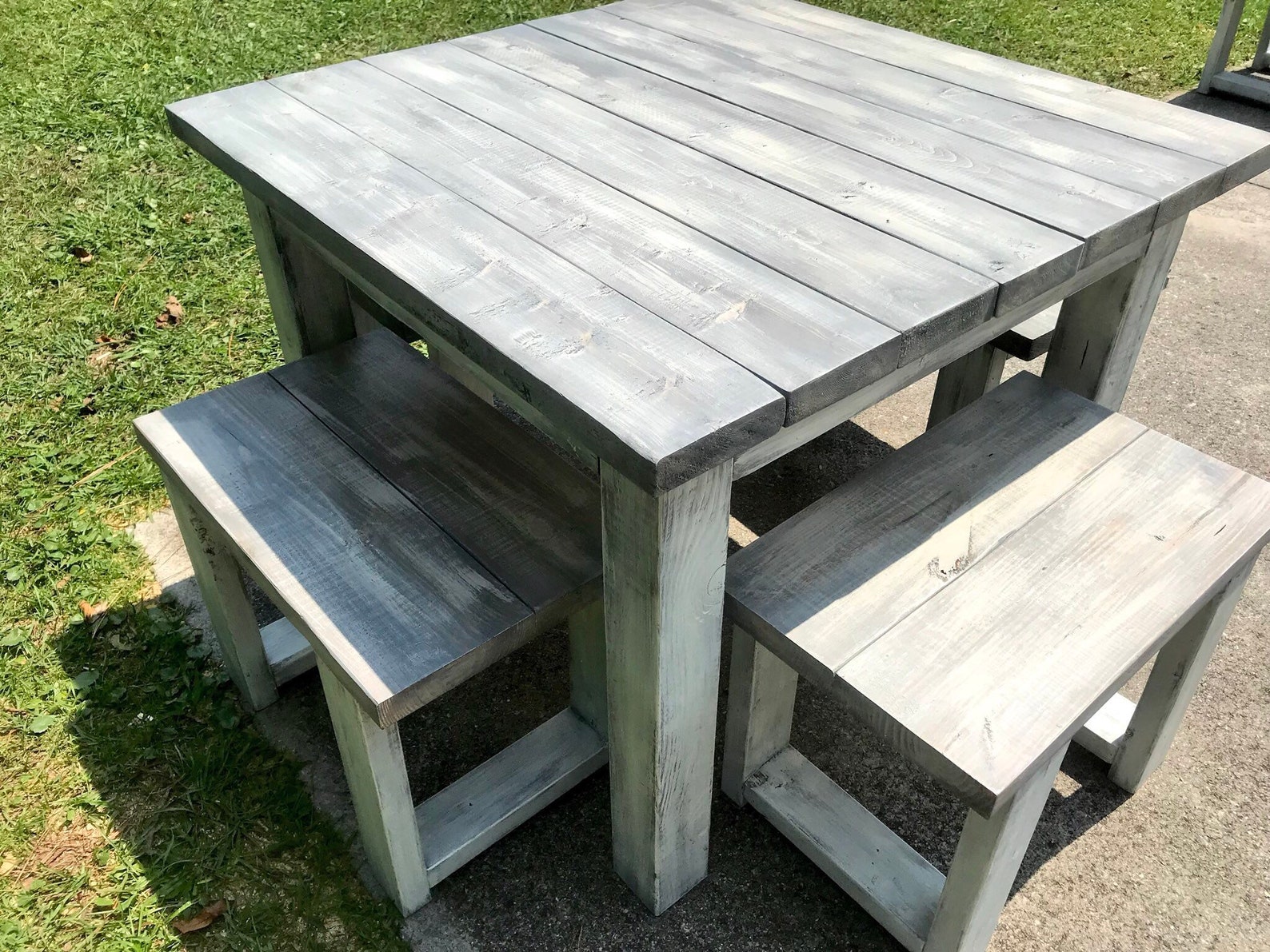 Square Farmhouse Table Rustic Farmhouse Table Dining Set - Etsy