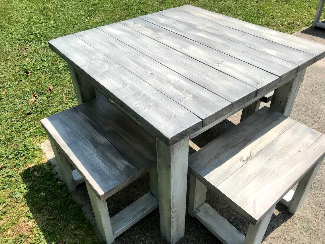 Square Farmhouse Table Rustic Farmhouse Table Dining Set - Etsy
