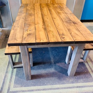 Small Farmhouse Table Rustic Farmhouse Table With Benches - Etsy