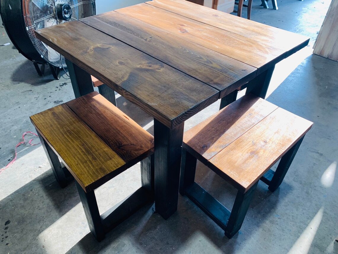 Square Farmhouse Table Modern Farmhouse Table Dining Set - Etsy