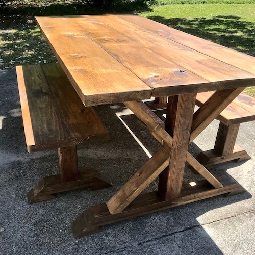 Rustic Farmhouse Table Dining Room Table Set - Etsy