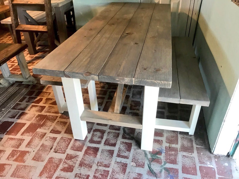 Rustic Farmhouse Table Farmhouse Table With Benches Dining - Etsy
