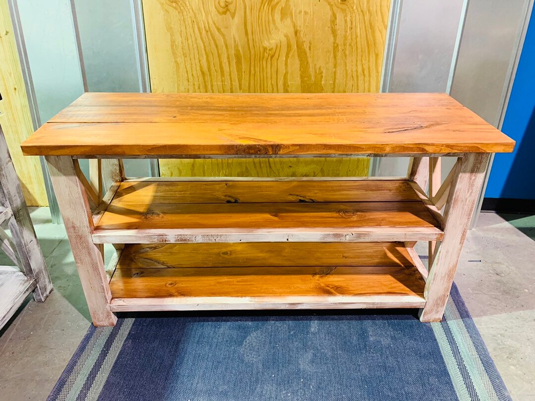 Rustic Wooden Buffet Table, Rustic Console Table, Farmhouse Buffet ...
