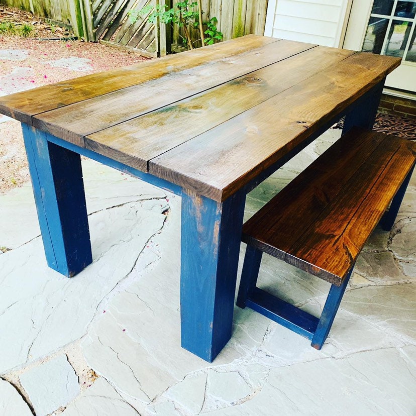 Blue Farmhouse Table