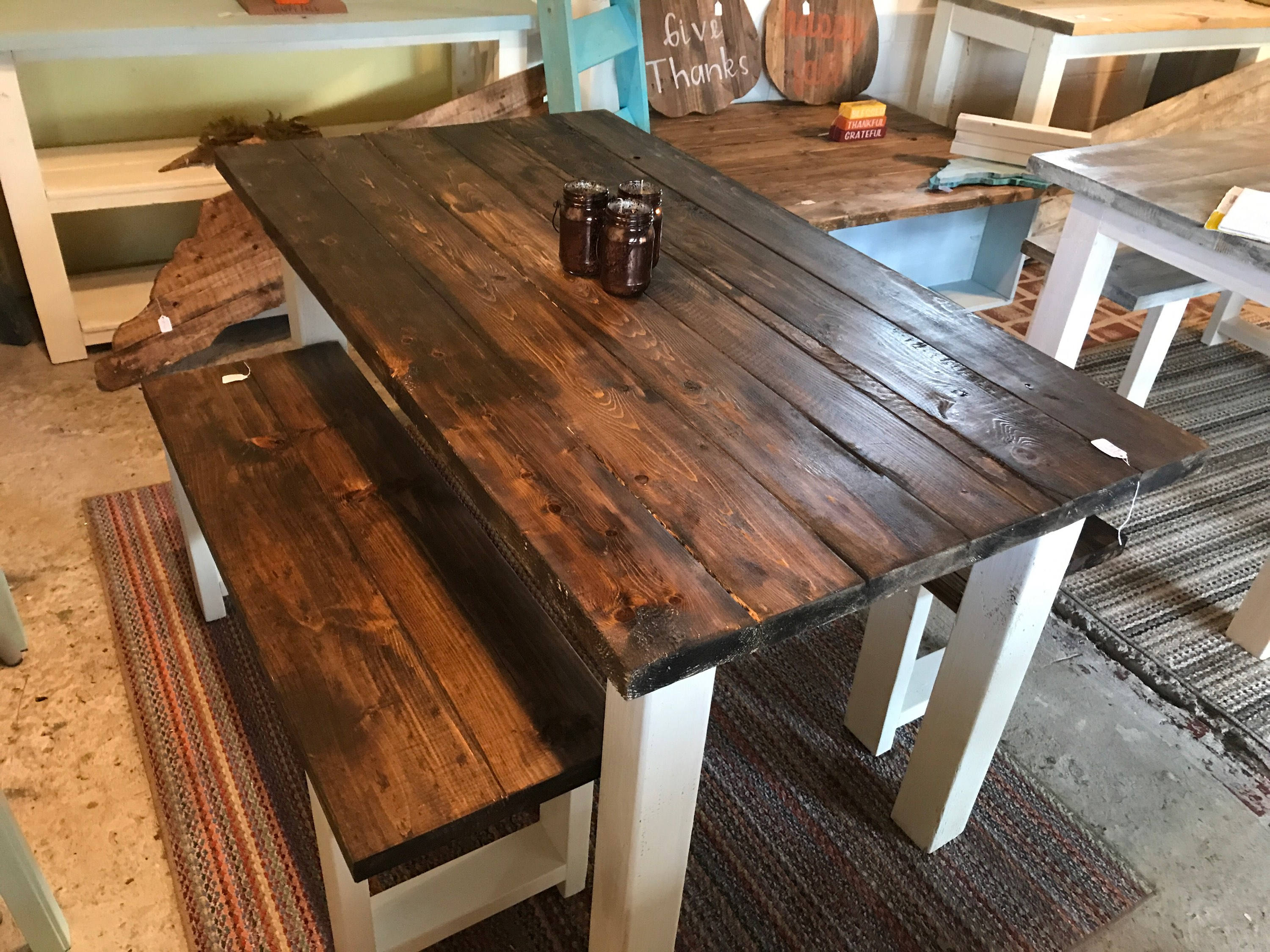 Small Farmhouse Table Rustic Farmhouse Table With Benches Espresso Small Farmhouse Table Rustic Farmhouse Table With Benches Espresso