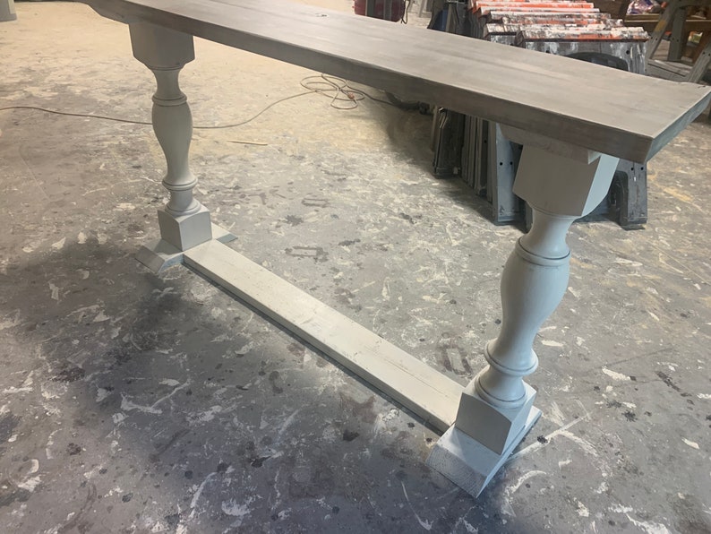 Rustic Farmhouse Entryway Table With Shelve and Turned Legs | Etsy