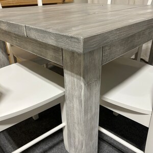 Square Farmhouse Dining Table: Gray White Wash, Distressed White - Etsy
