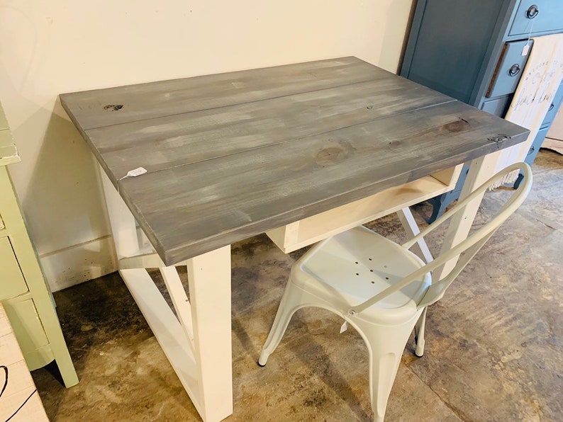 Rustic Farmhouse Desk With Storage Antique White Base and - Etsy