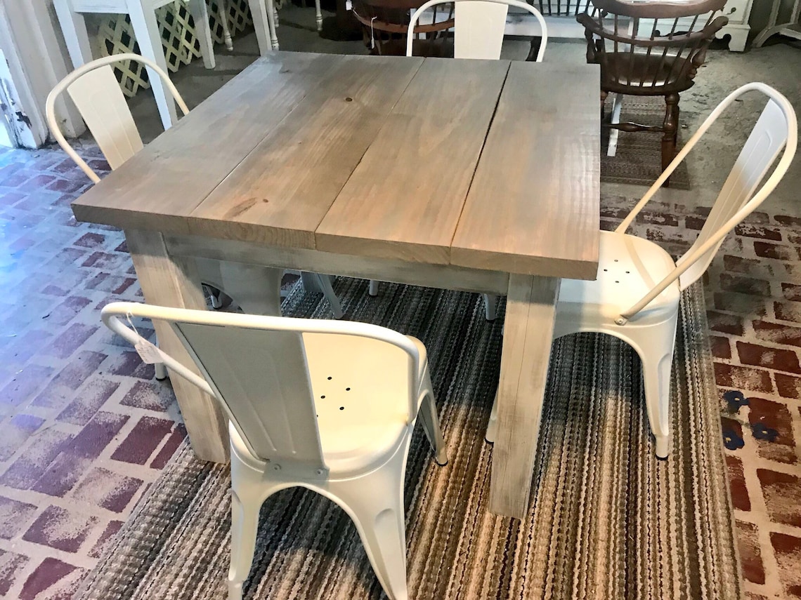 Square Farmhouse Table Rustic Farmhouse Table Dining Set - Etsy