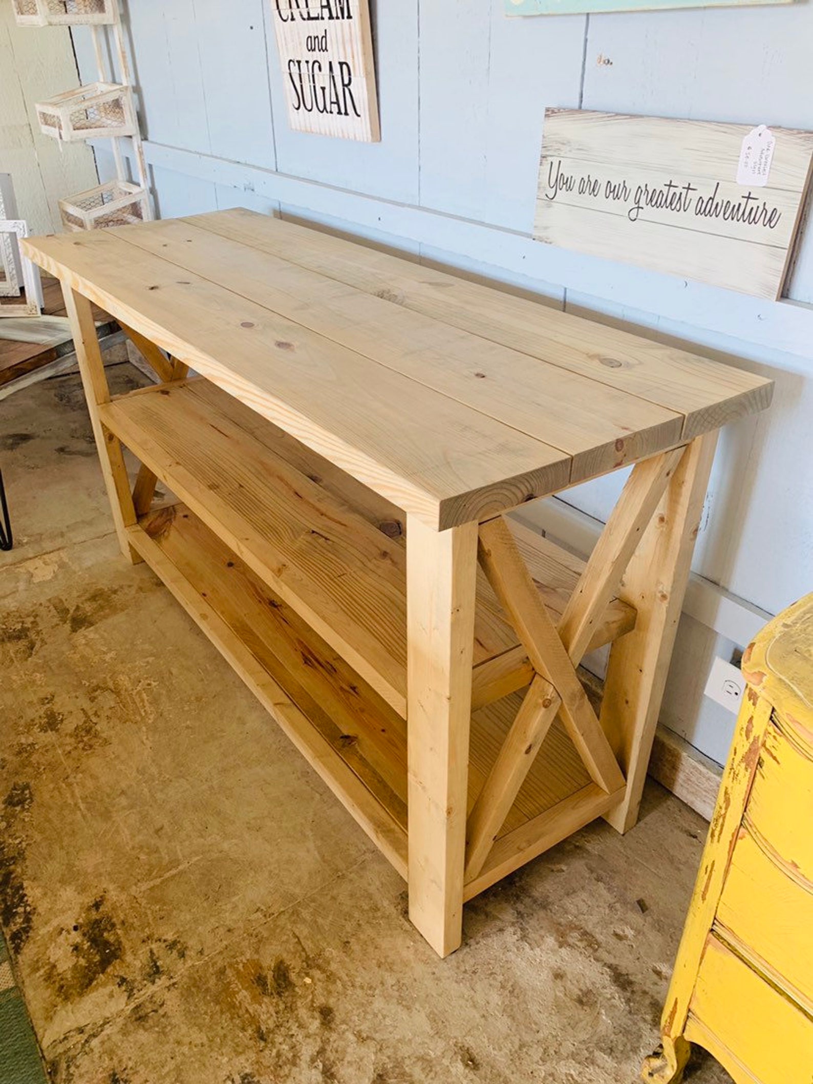 Rustic Wooden Buffet Table Rustic Console Table Farmhouse | Etsy