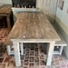 White Wash Farmhouse Table With Benches Rustic Wooden Gray - Etsy