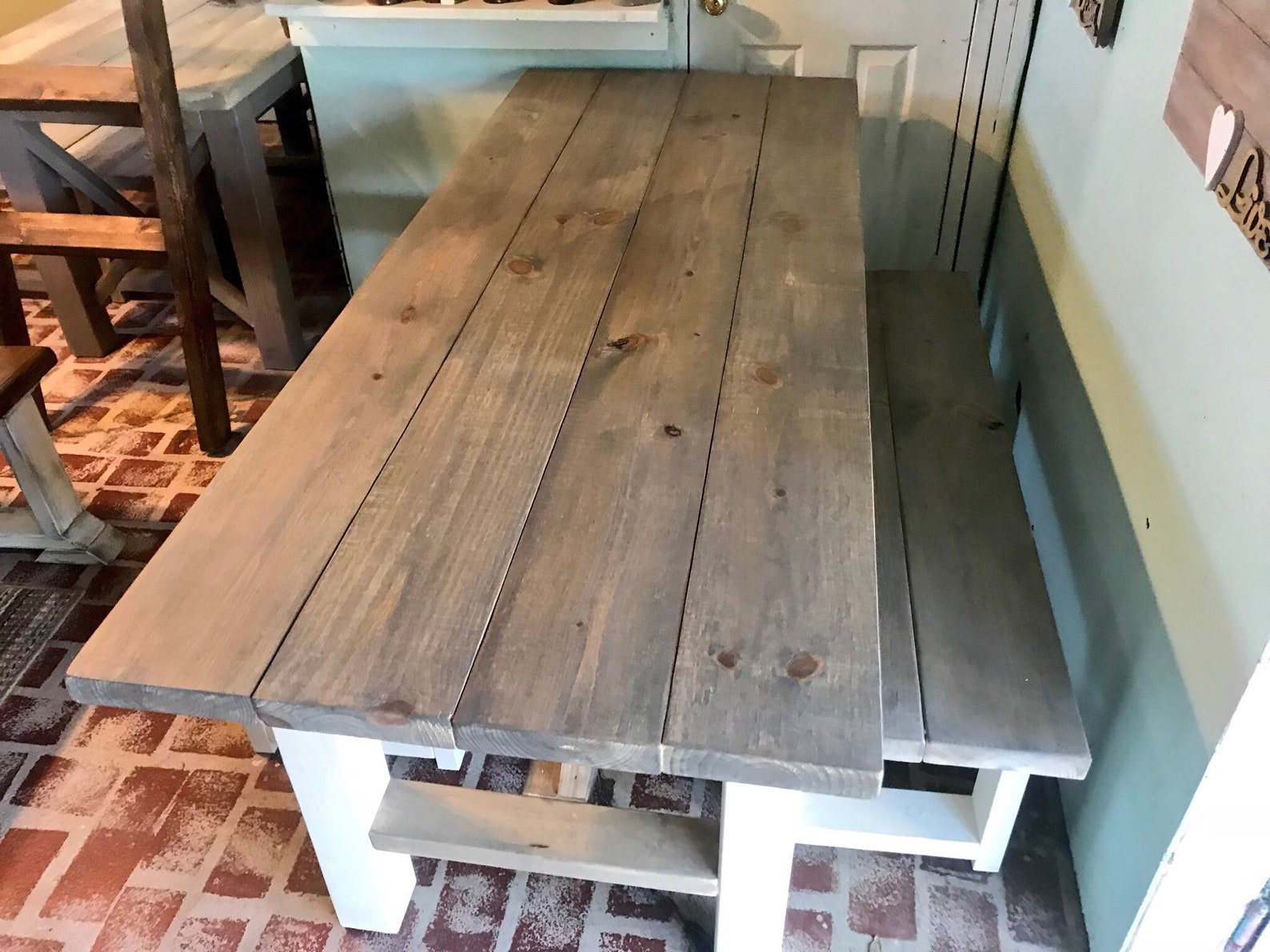Rustic Farmhouse Table Farmhouse Table With Benches Dining - Etsy
