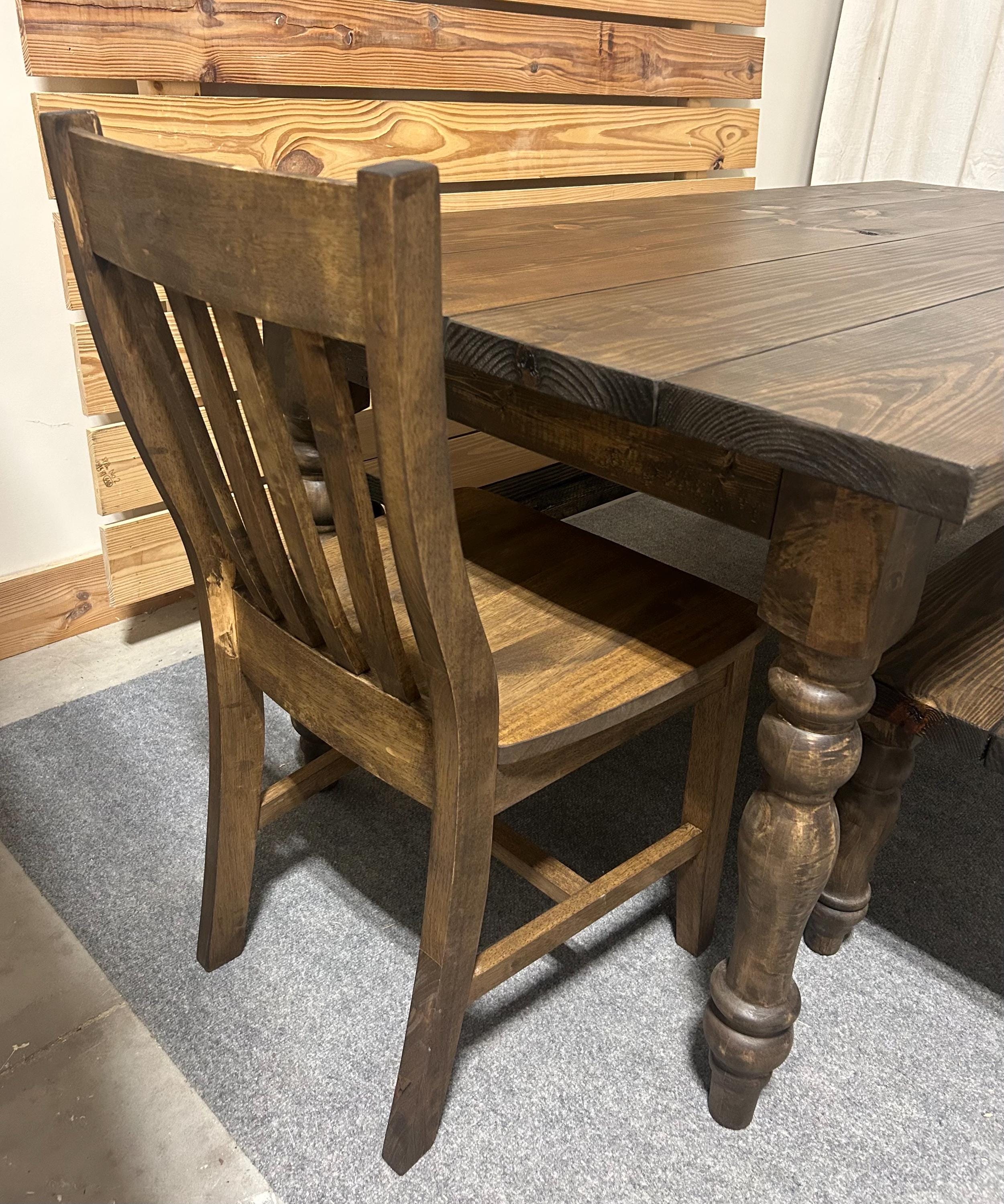 6ft Dining Table Set - With Chair and Bench Seating - Dark Walnut ...