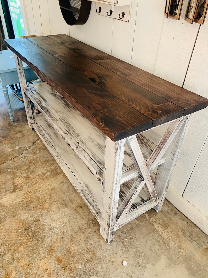 Rustic Wooden Buffet Table Rustic Console Table Farmhouse - Etsy