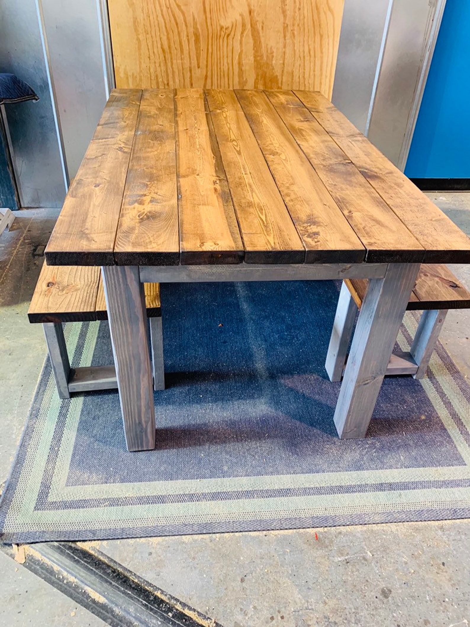 Small Farmhouse Table Rustic Farmhouse Table With Benches - Etsy