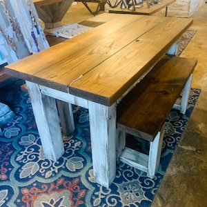 Kids Rustic Farmhouse Table Set With Benches, Children's Table, Dining ...