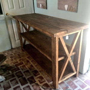 Rustic Wooden Buffet Table, Rustic Console Table, Farmhouse Buffet ...