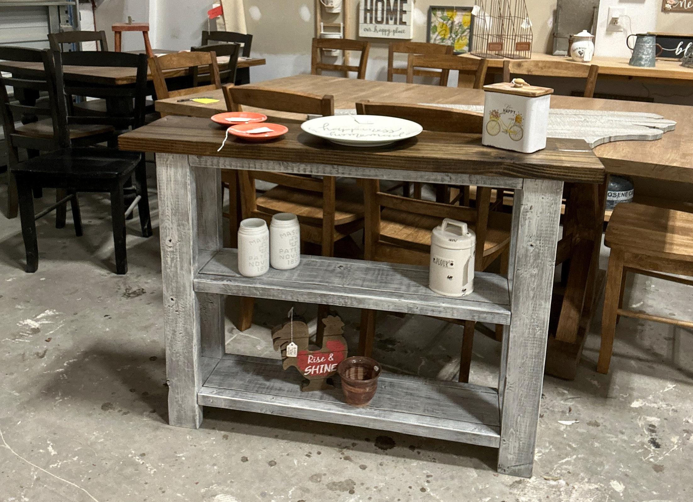 Console Table - Wooden Entryway Table and Shelving - Dark Walnut ...
