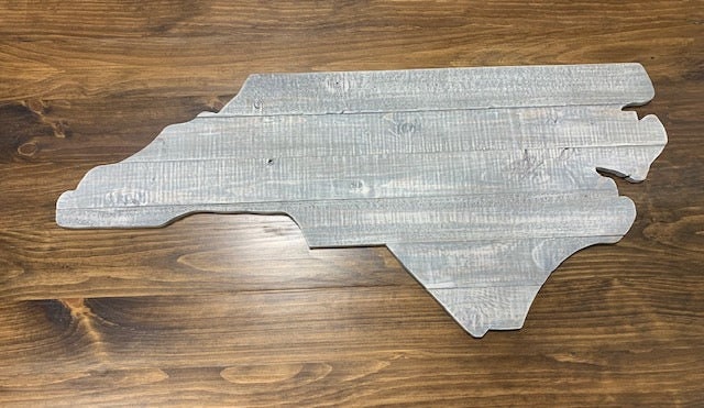Large North Carolina Cutout Sign with a Creamy White Distressed Look NC ...