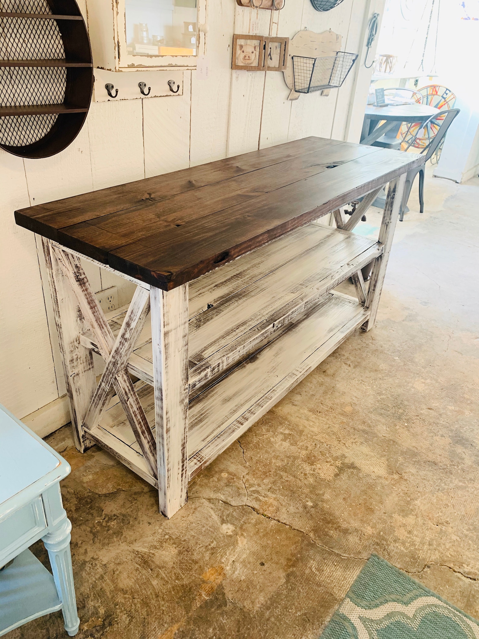 Rustic Wooden Buffet Table Rustic Console Table Farmhouse Etsy
