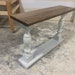 Distressed Farmhouse Console Table: Provincial Brown Top, Turned Legs ...