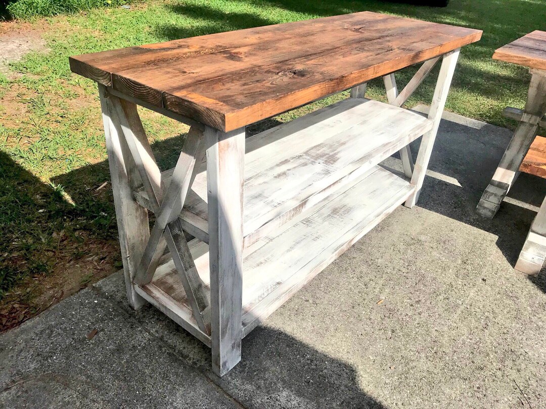Rustic Wooden Buffet Table, Rustic Console Table, Farmhouse Buffet ...