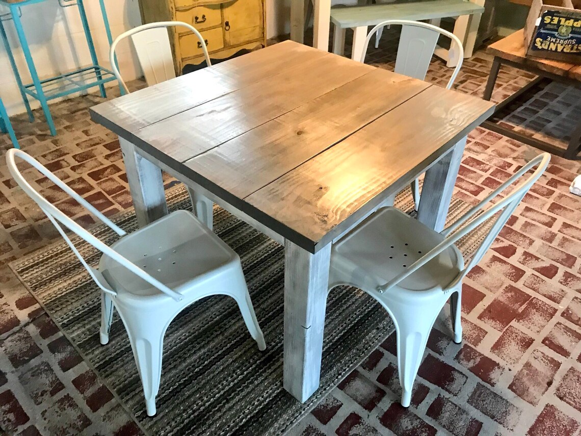 Square Farmhouse Table Rustic Farmhouse Table Dining Set - Etsy