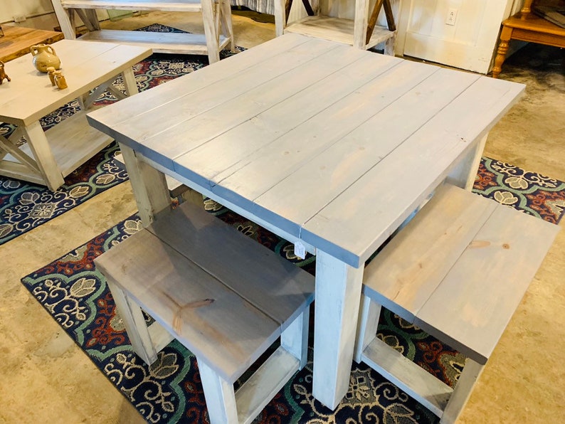 Square Farmhouse Table Rustic Farmhouse Table Dining Set - Etsy