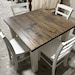 Rustic Square Farmhouse Table With Chairs: Reclaimed Wood, Dark Walnut Top - Etsy