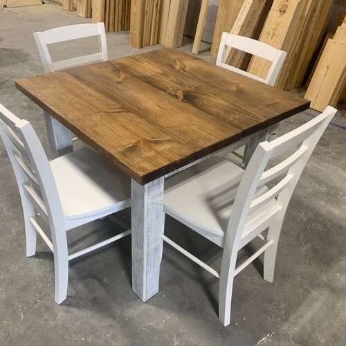Square Farmhouse Table Rustic Farmhouse Table Dining Set - Etsy