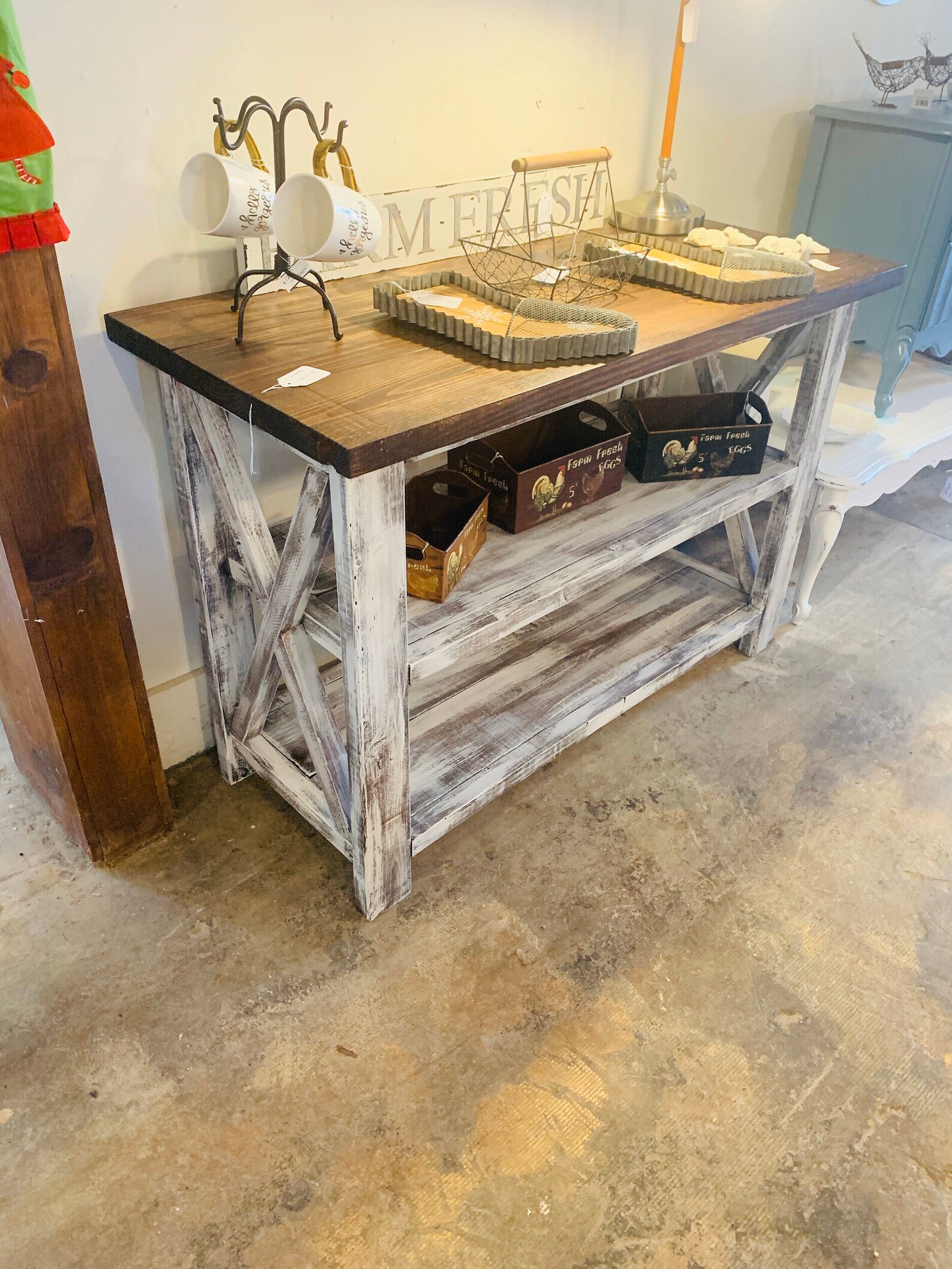 Small Rustic Wooden Buffet Table Rustic Console Table - Etsy