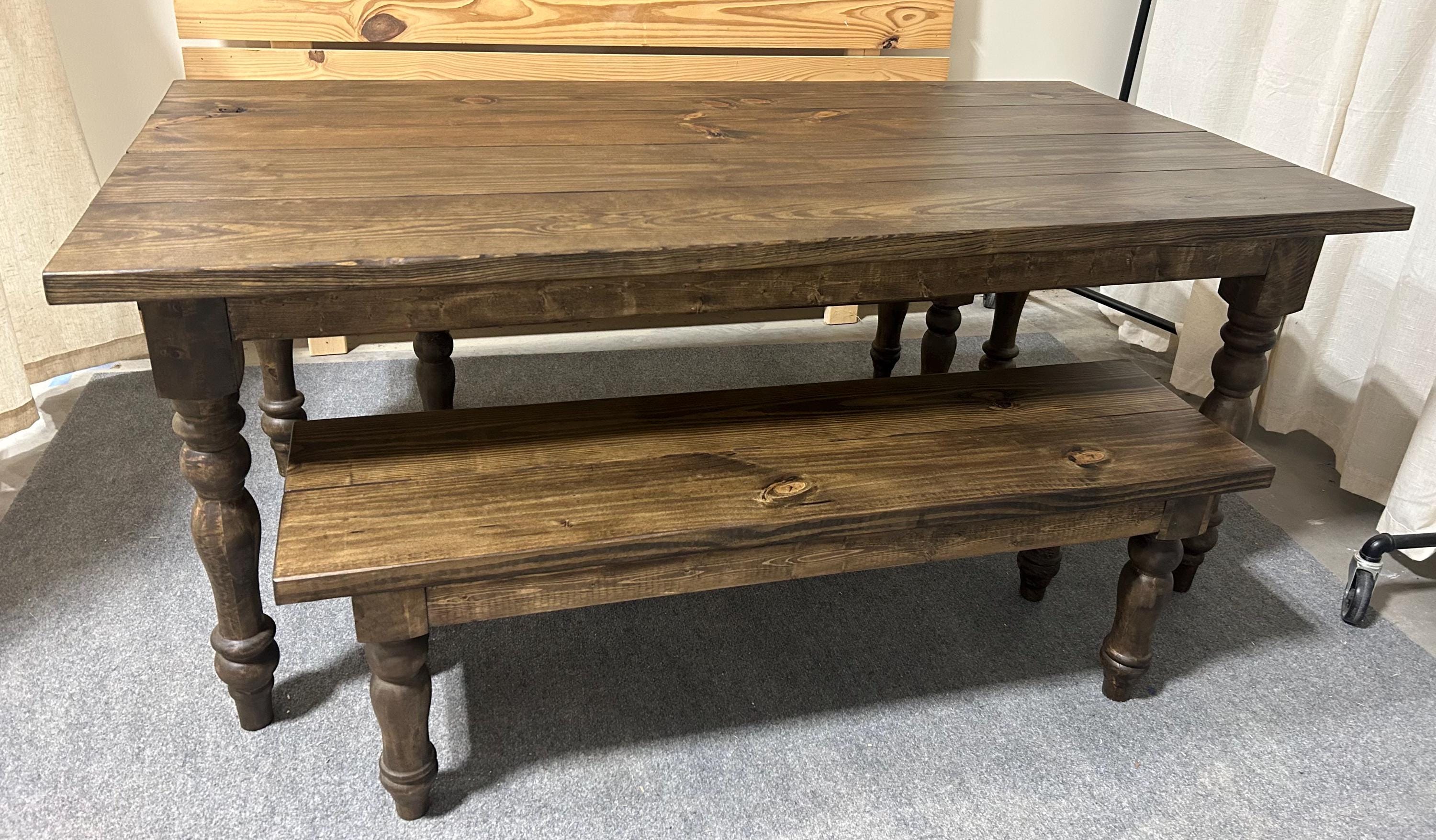 6ft Dining Table Set - With Chair and Bench Seating - Dark Walnut ...