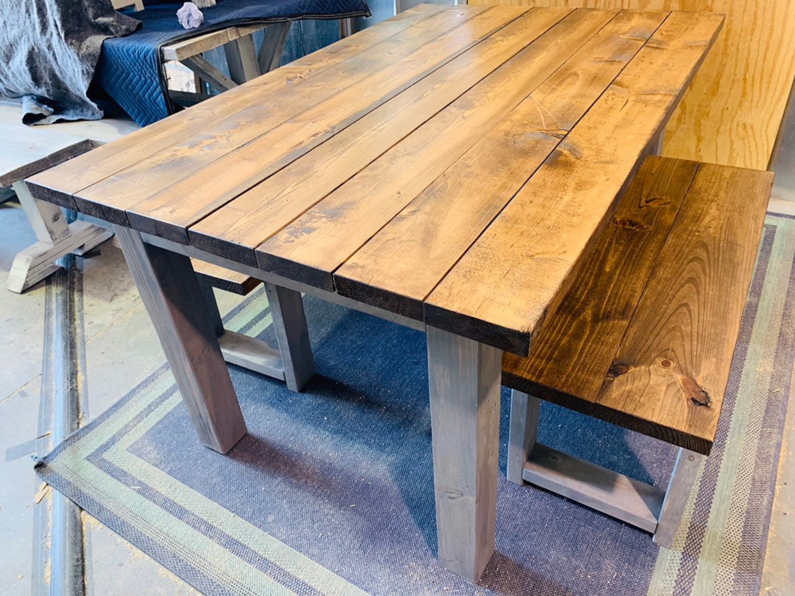 Small Farmhouse Table Rustic Farmhouse Table With Benches - Etsy